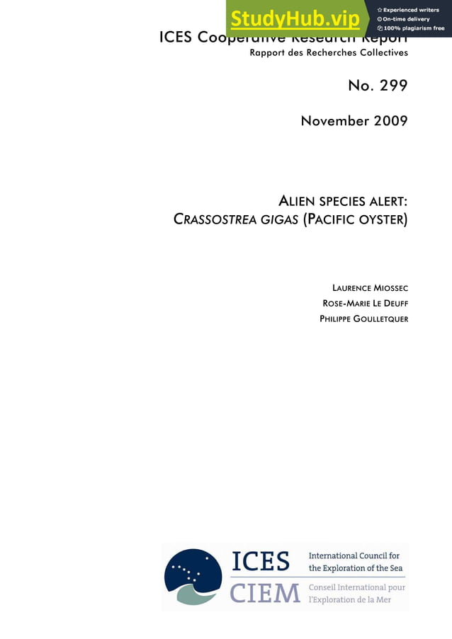 Alien Species Alert Crassostrea Gigas (Pacific Oyster) | PDF