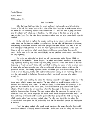 Alien tour | DOCX | Science Fiction | Genres