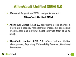 What's New in AlienVault v3.0? | PPTX