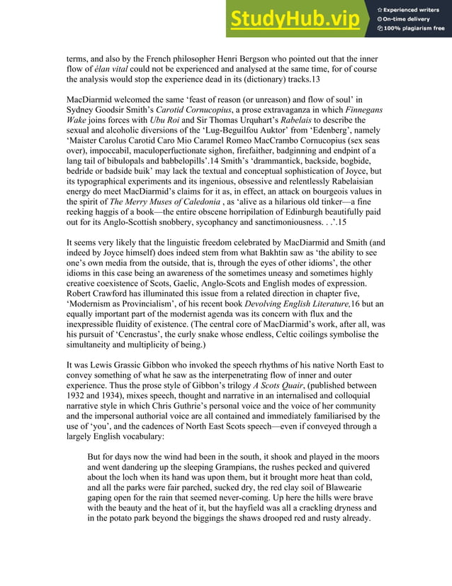 Alien Voices From The Street Demotic Modernism In Modern Scots Writing ...