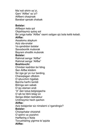 Alifbe bayram boshlang`ich.doc