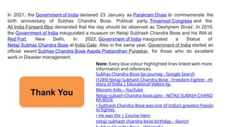 Subhas Chandra Bose -Journey of his life | PPTX