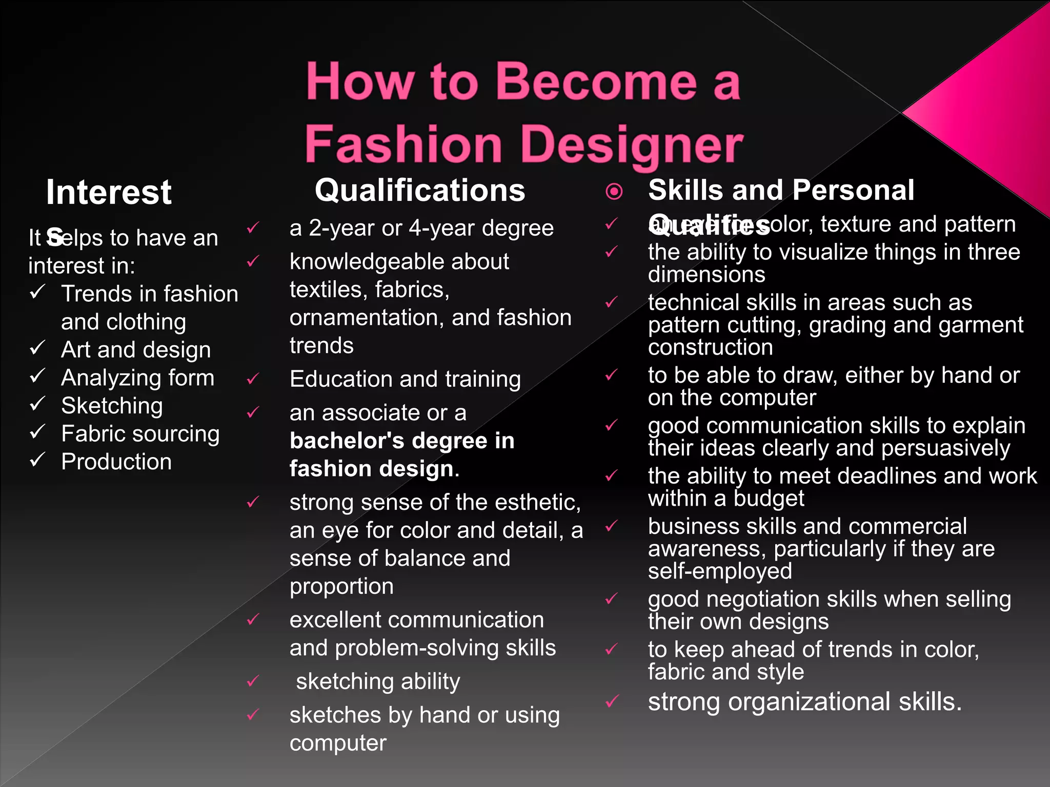 The life of a fashion designer | PPT