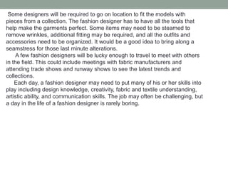 The life of a fashion designer | PPT