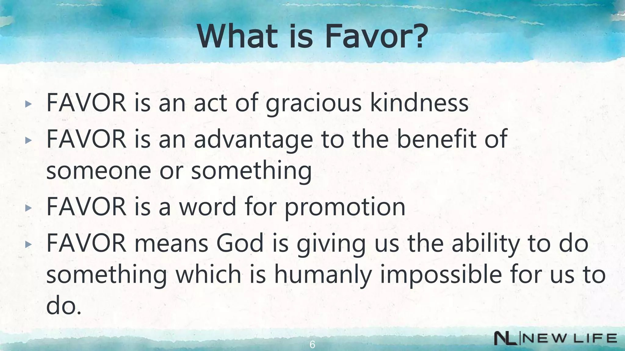 A life that attracts god's favor | PPTX