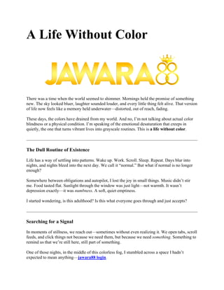 A Life Without Color: Digital Silence xx | PDF