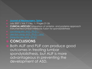 Alif minimamente invasivo | PPT