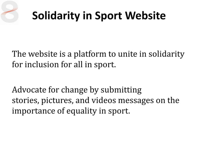 Solidarity in Sport Pledge & Movement | PPT