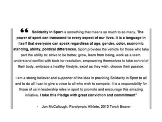 Solidarity in Sport Pledge & Movement | PPTX