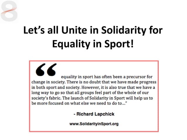 Solidarity in Sport Pledge & Movement | PPT