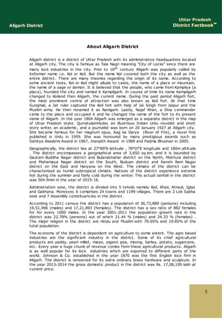 Uttar Pradesh District Factbook- Aligarh District | PDF