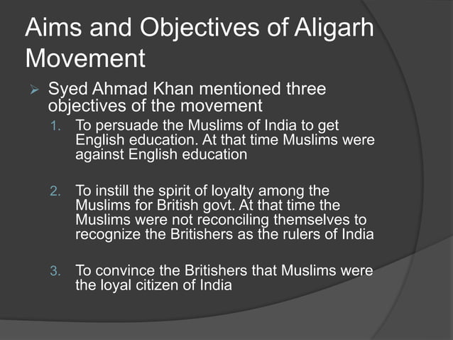 Aligarh movement and syed ahmad khan | PPTX | Islam | Religion ...