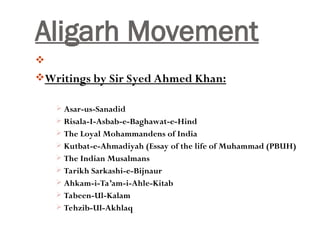 Aligarh Movement of Sir Syed Ahmed Khan lecture.ppt