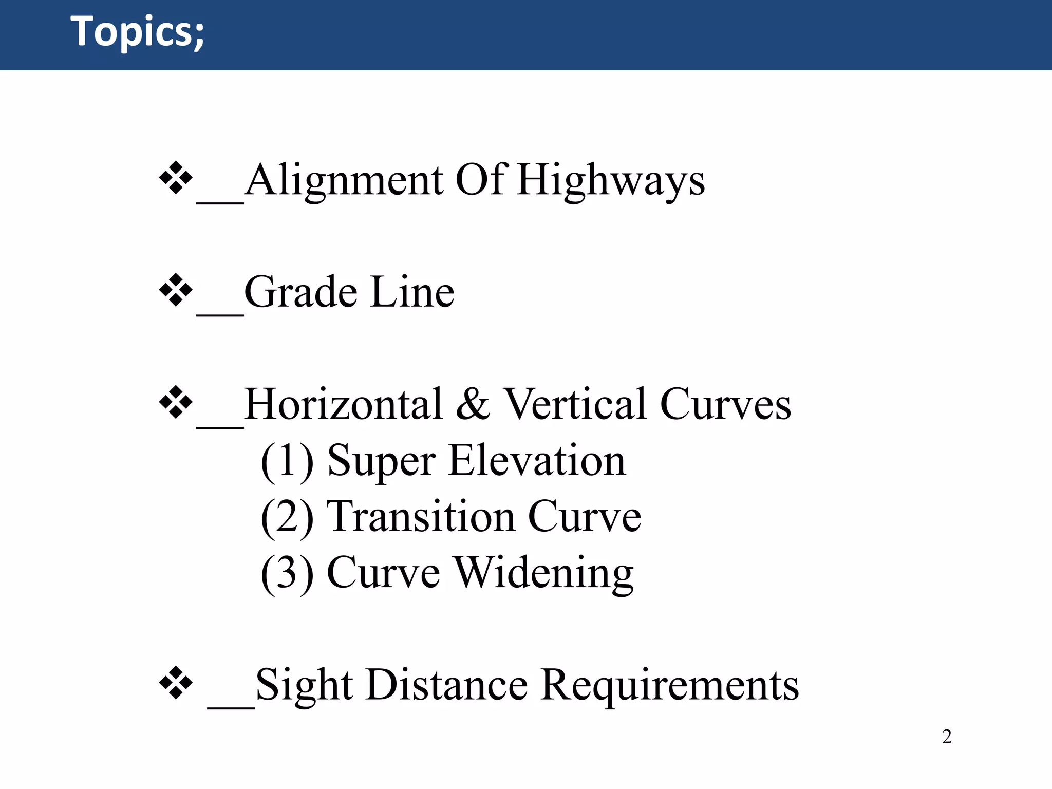 Alighnment & horizontal alignment of highway (transportation ...