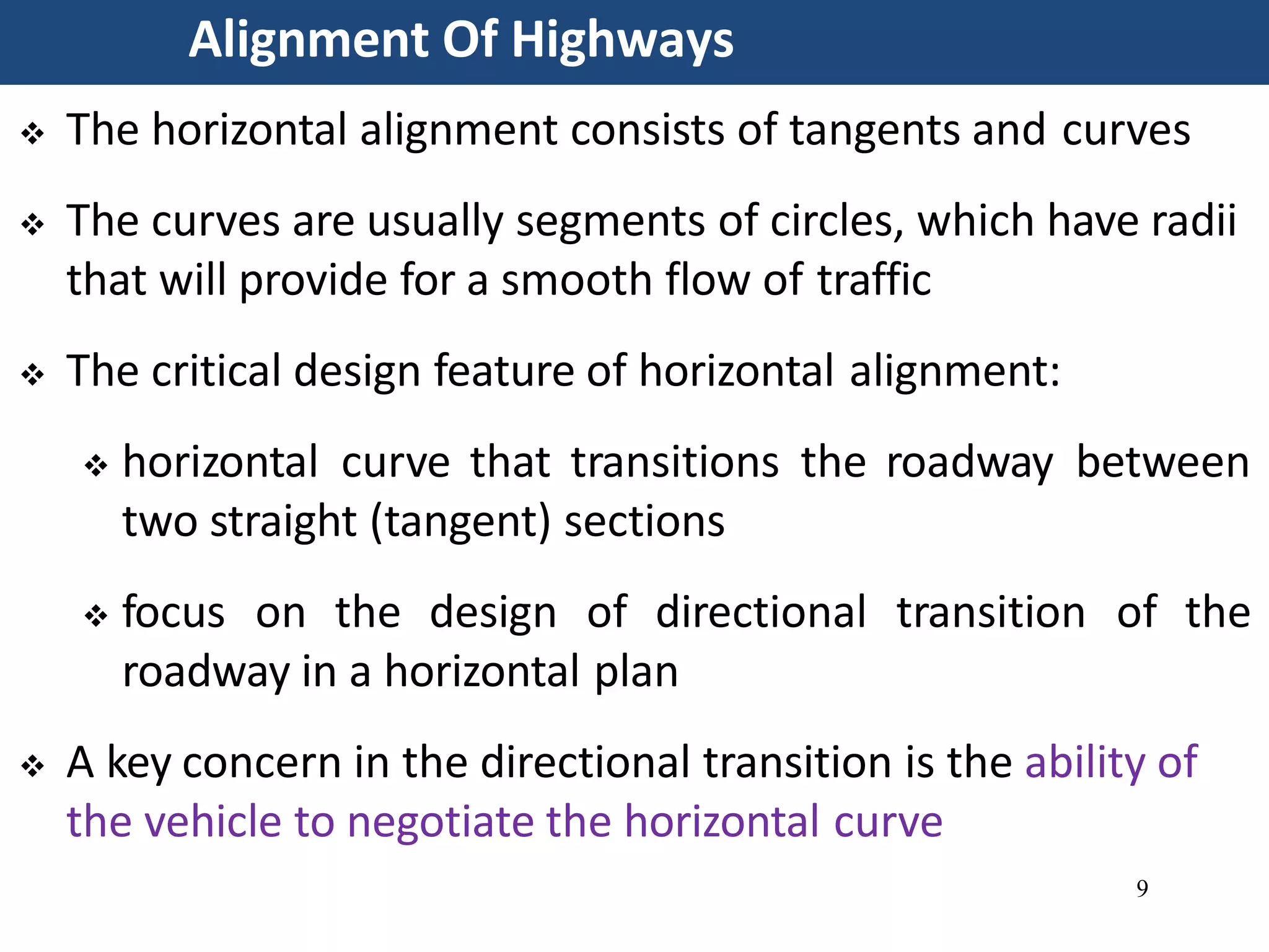 Alighnment & horizontal alignment of highway (transportation ...