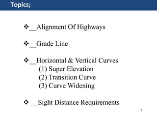 Alighnment & horizontal alignment of highway (transportation ...
