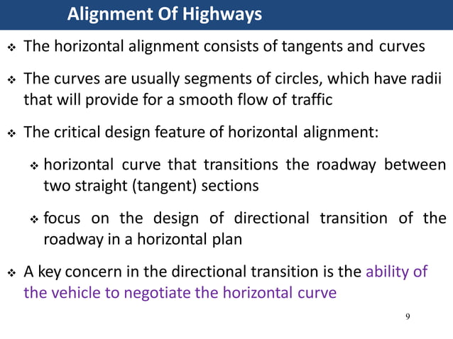 Alighnment & horizontal alignment of highway (transportation engineering) | PPTX | Geography ...