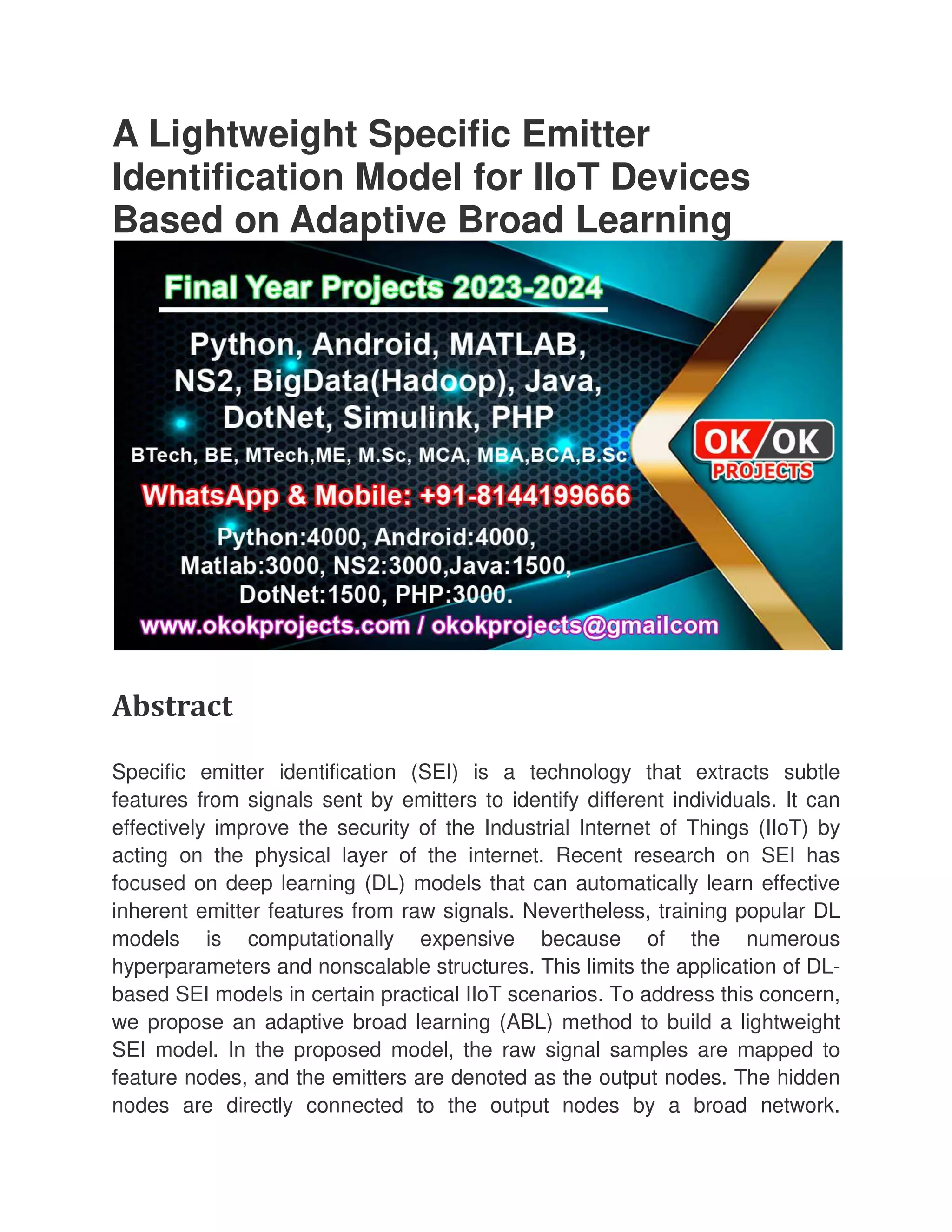 A Lightweight Specific Emitter Identification Model for IIoT Devices ...