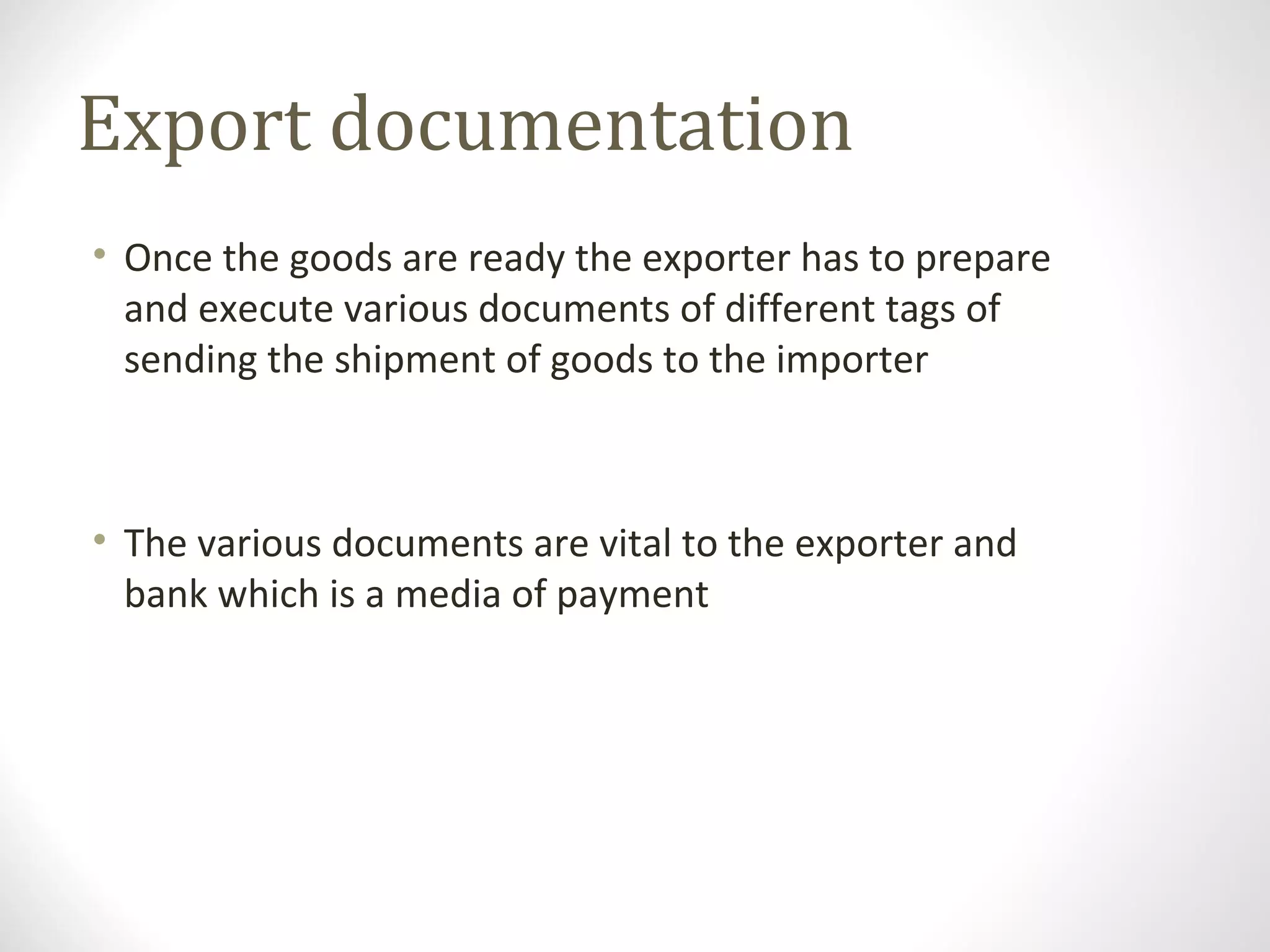 Aligned export documents | PPT