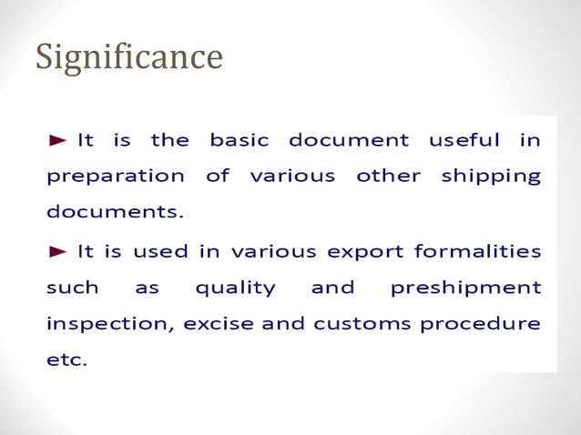 Aligned export documents | PPT