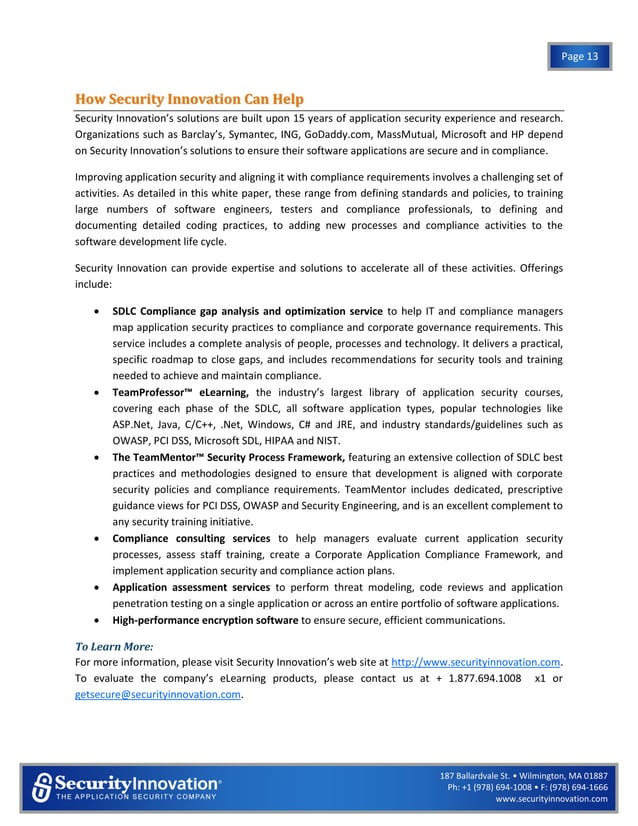 White Paper: Aligning application security and compliance | PDF