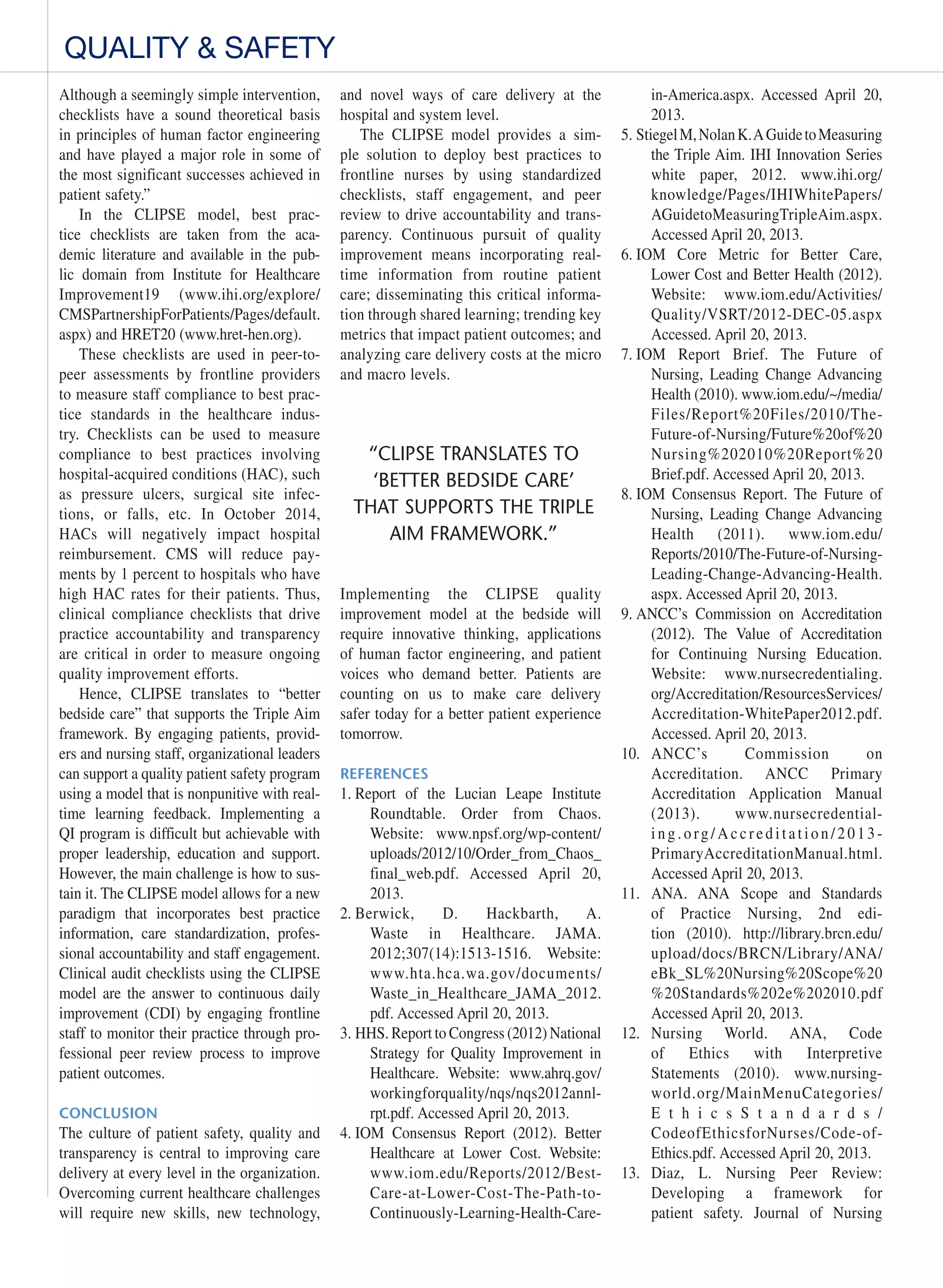 Aligning Clinical Practice and Process Improvement for Patient Safety ... Aligning Clinical Practice and Process Improvement for Patient Safety ...