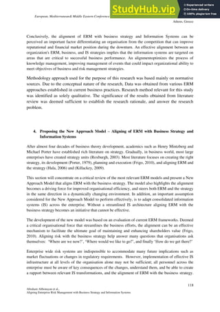 Aligning Enterprise Risk Management With Business Strategyand Information Systems | PDF