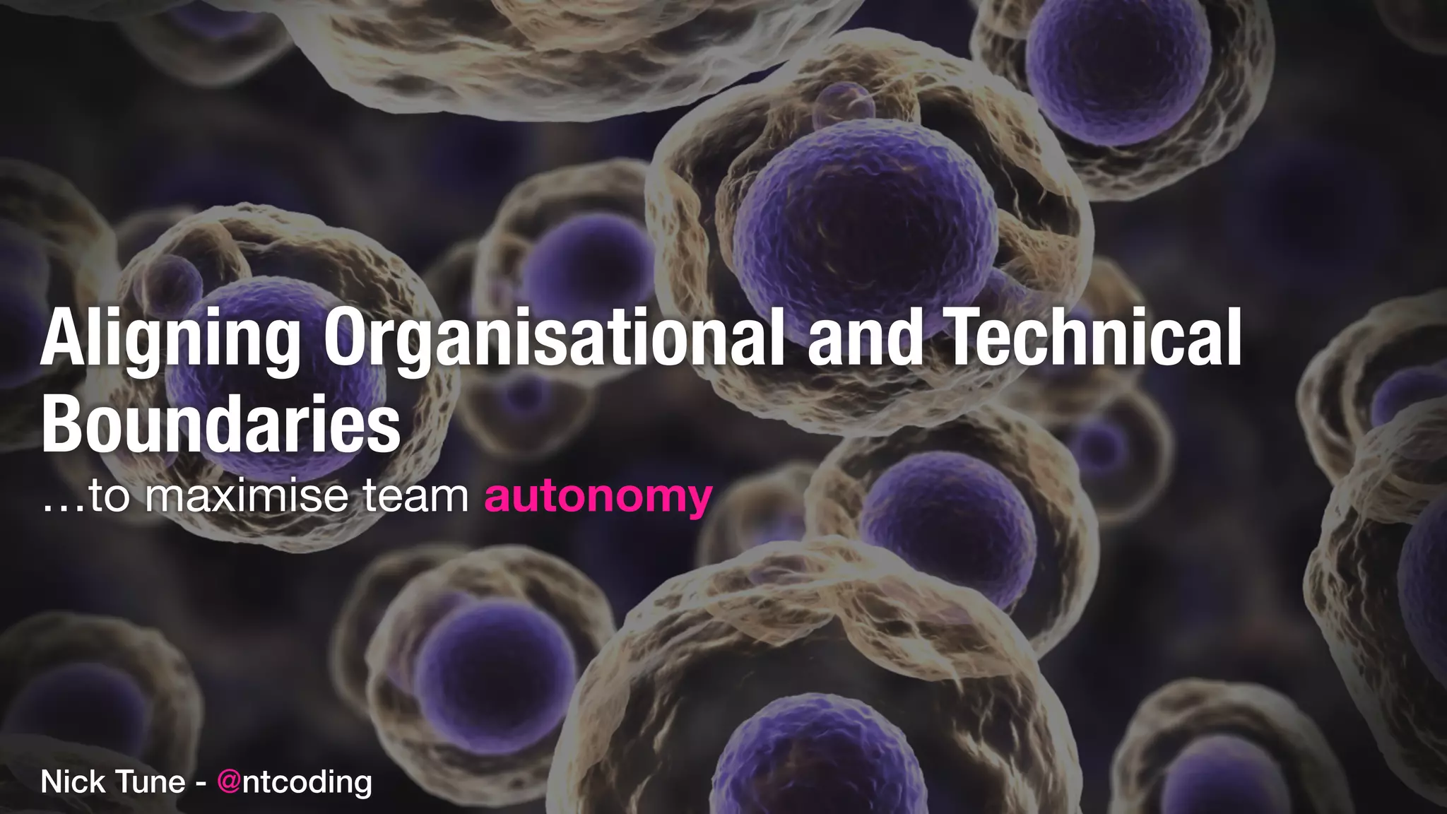 Aligning Organisational & Technical Boundaries to Maximise Team ...