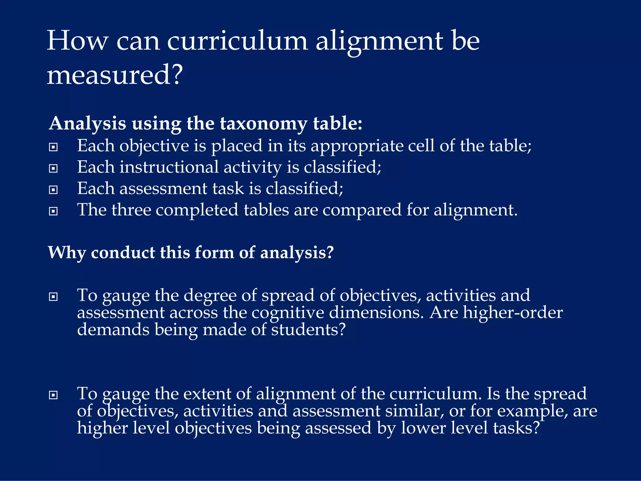 Aligning The Curriculum | PDF