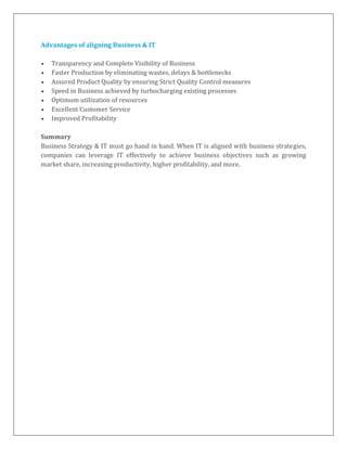 Align IT Strategy with Business Strategy | PDF