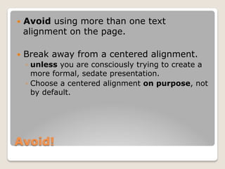 Page Layout Techniques: Alignment | PDF