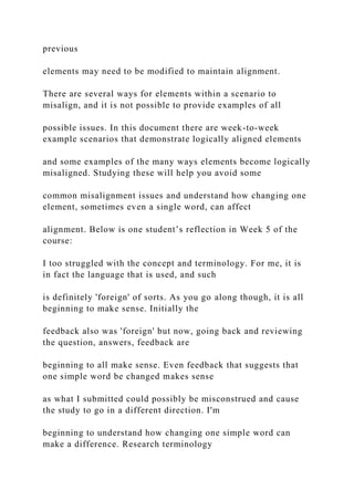 Alignment and Misalignment Examples of Scenario Elements I.docx