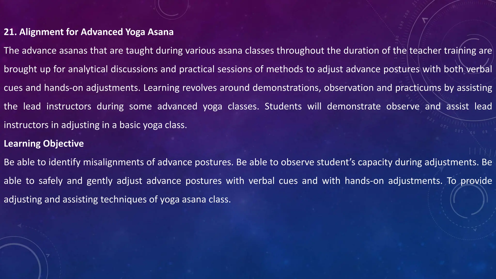 Alignment for Advanced Yoga Asana classes | PPTX