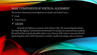 Vertical Alignment in road design | PPTX