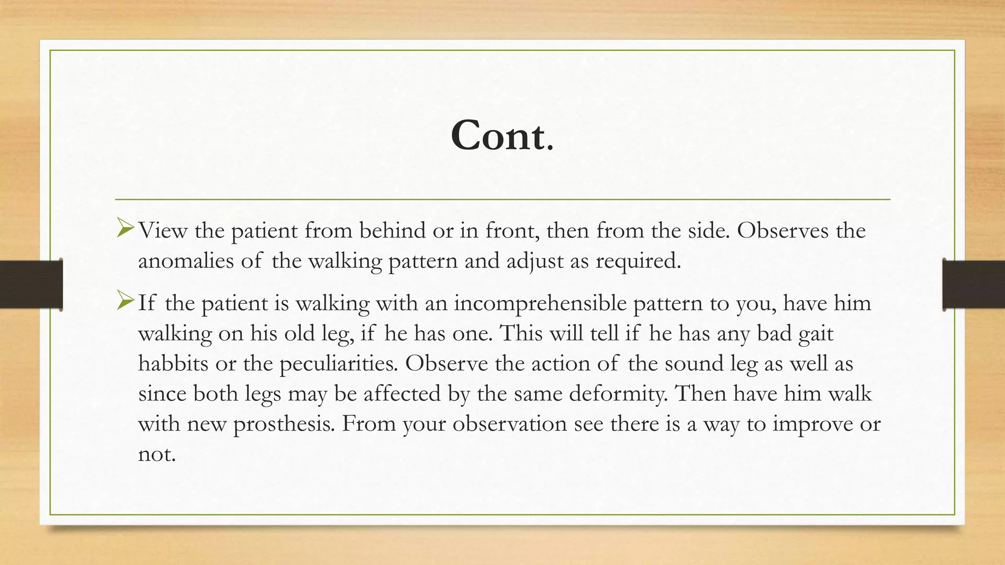 Alignment of Trans Tibial Prosthesis | PPTX