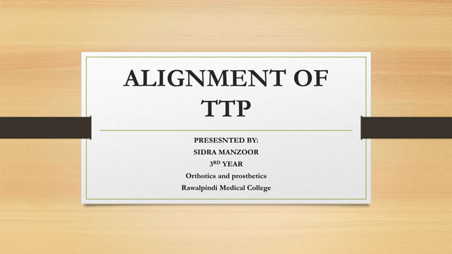 Alignment of Trans Tibial Prosthesis | PPTX