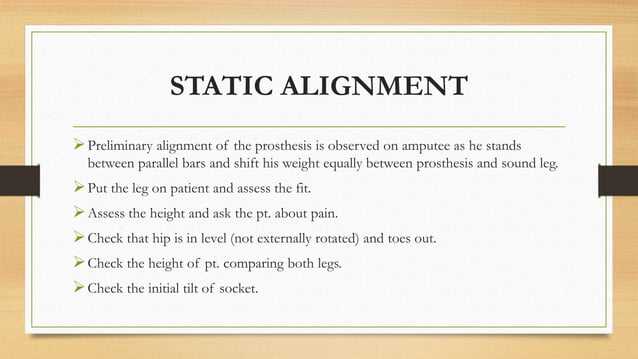 Alignment of Trans Tibial Prosthesis | PPTX