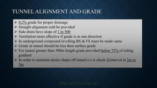 Alignment of tunnel useful for engineering exams | PDF