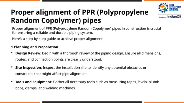Alignment and elevation techniques used in plumbing systems | PPTX