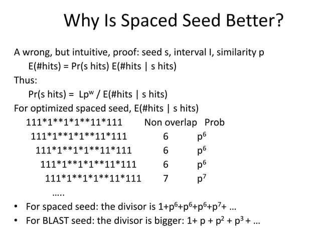 Alignment spaced seed | PPT