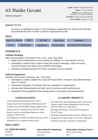 Ali haider cv ios developer