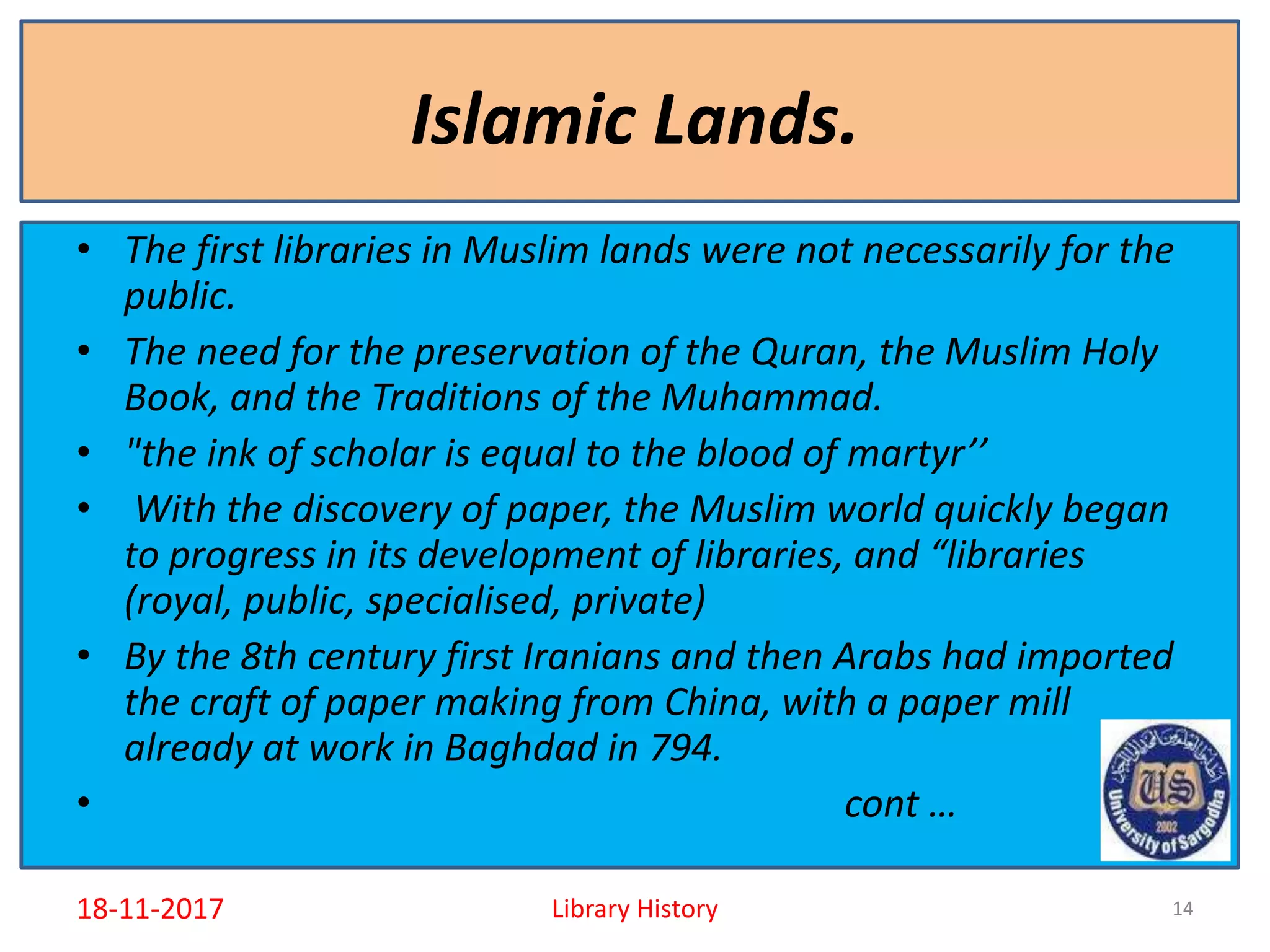 what is a library and library history | PPTX