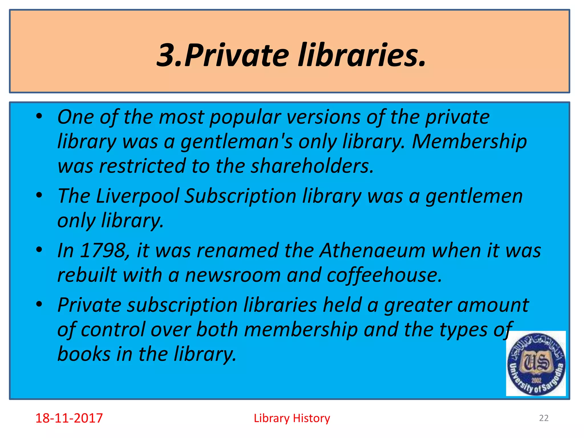 what is a library and library history | PPTX
