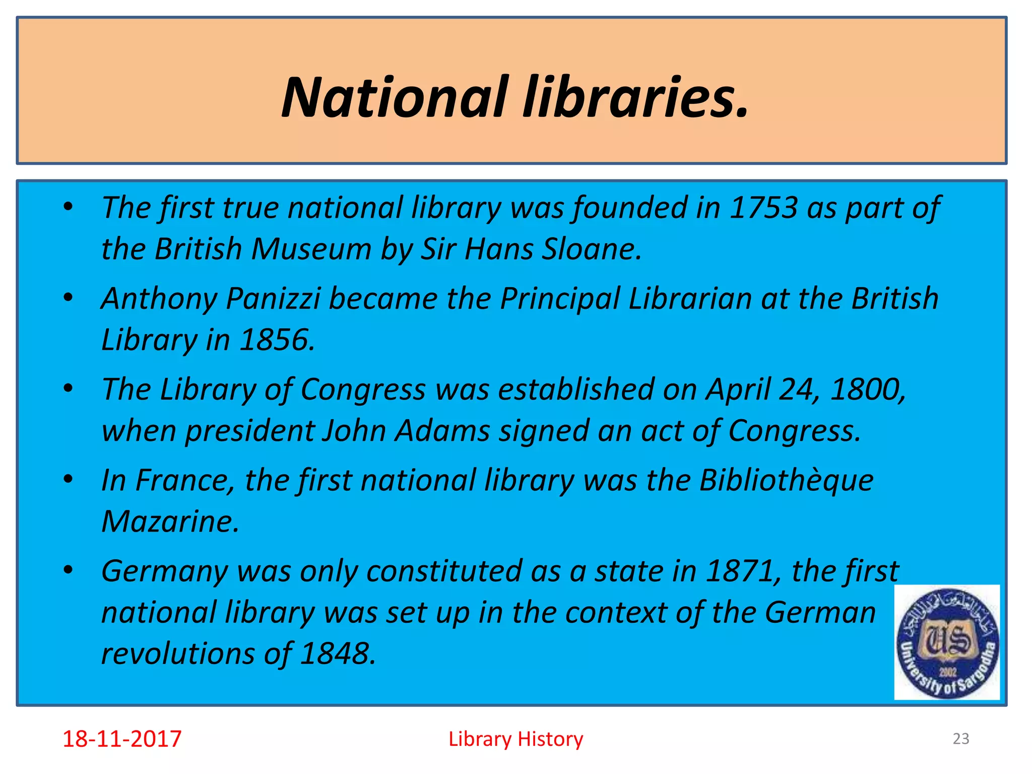 what is a library and library history | PPTX