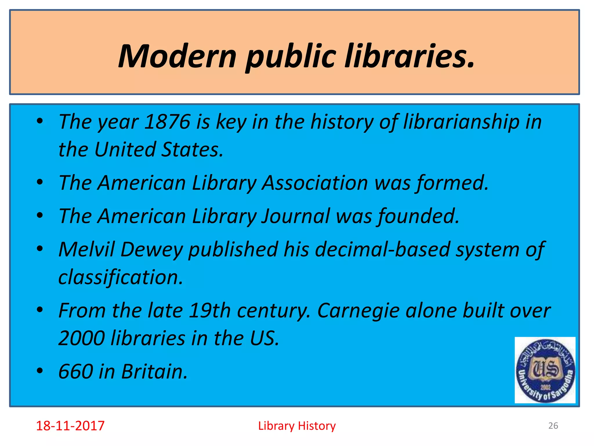 what is a library and library history | PPTX
