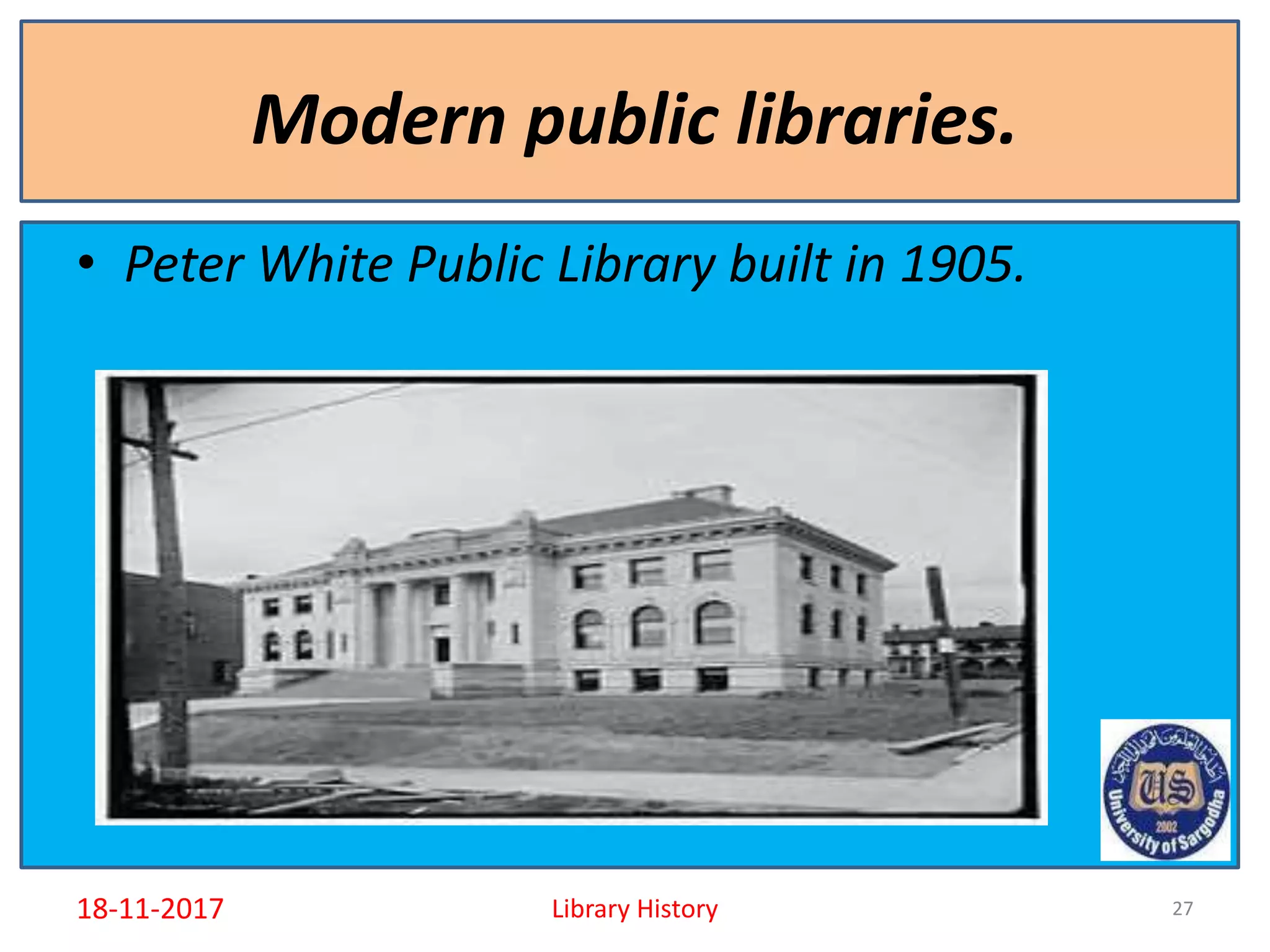 what is a library and library history | PPTX