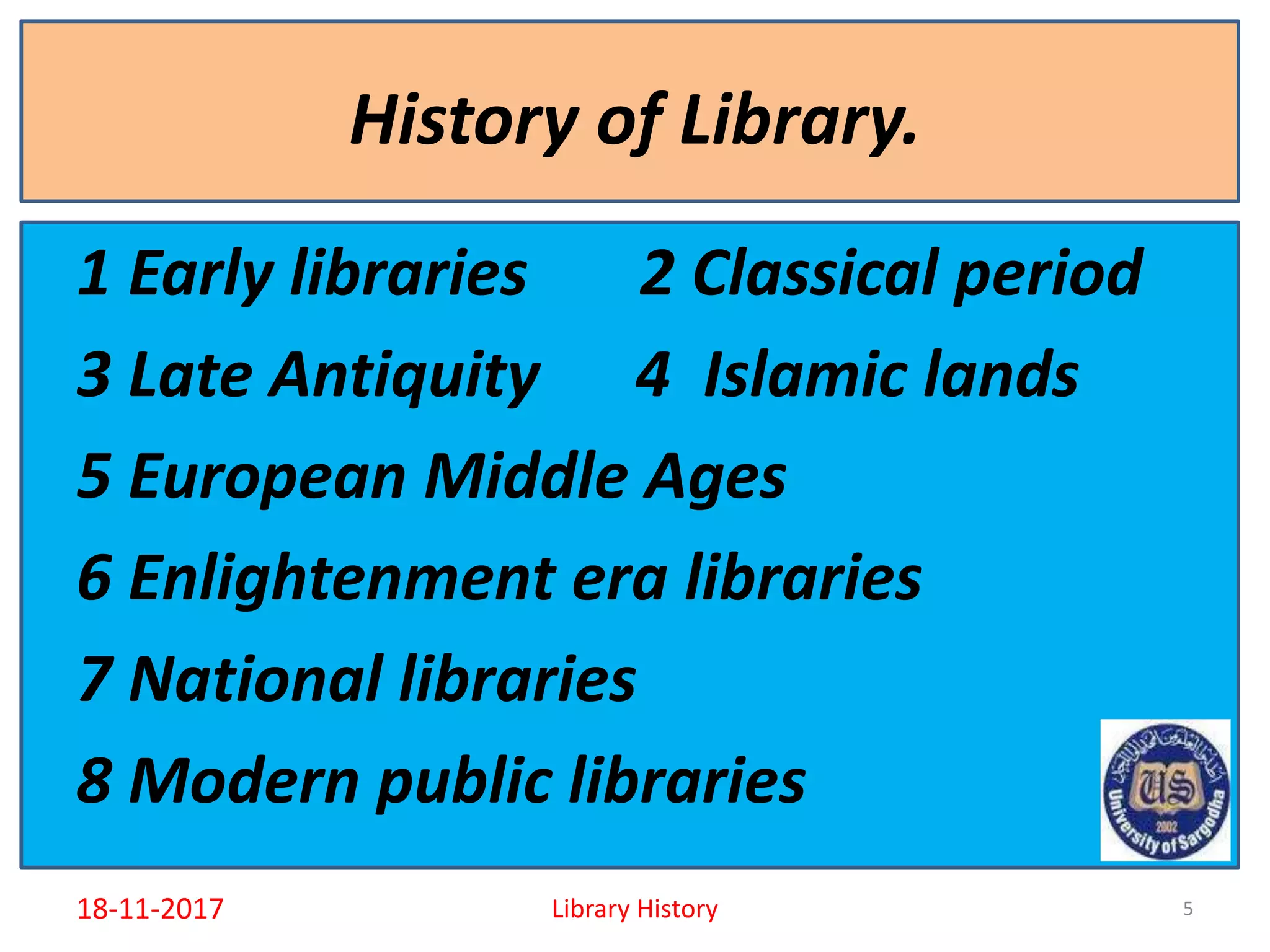 what is a library and library history | PPTX