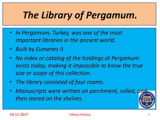 what is a library and library history | PPTX