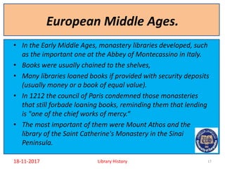 what is a library and library history | PPTX
