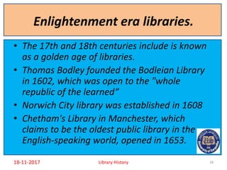 what is a library and library history | PPTX